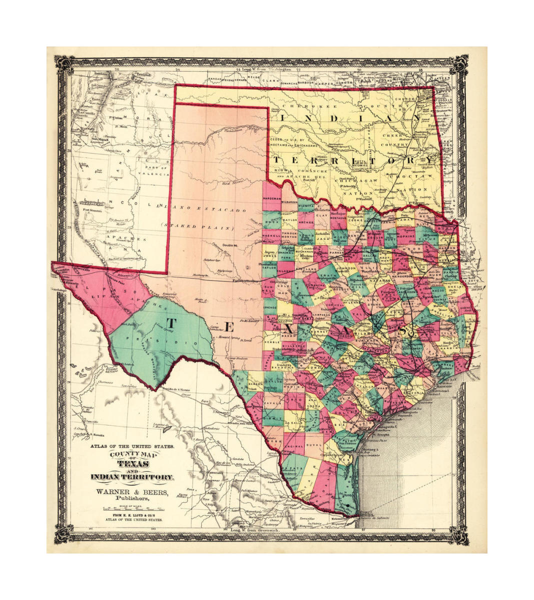 Texas Map With Counties
