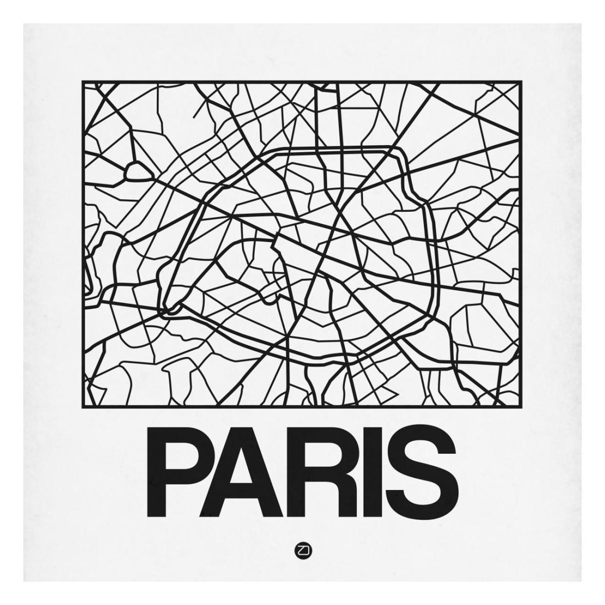 Black And White Map Of Paris