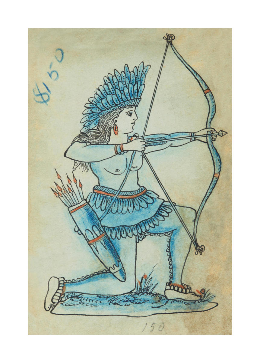 Native American Warrior Woman Drawing